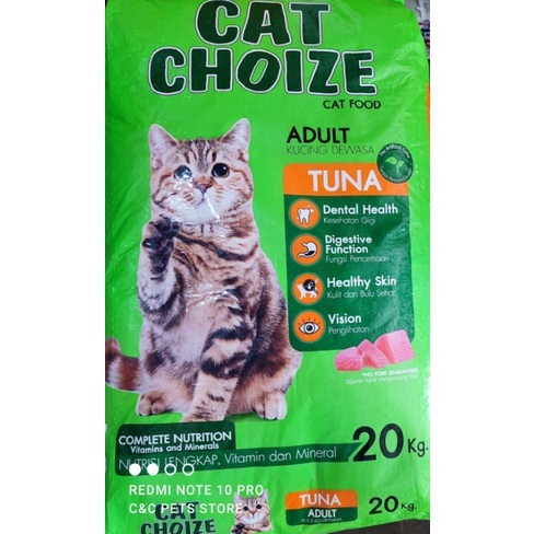 Jual Cat Choize Adult Salmon & Tuna kemasan karung 20 kg pakan untuk ...