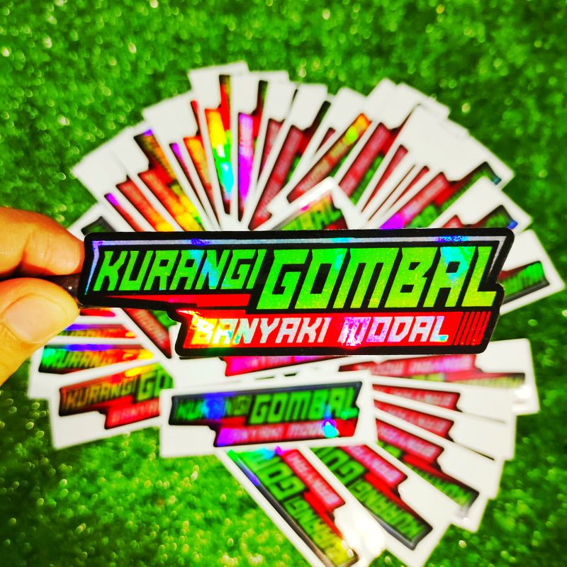 Jual stiker kata2 sticker hologram Kurangi Gombal Banyaki modal ...