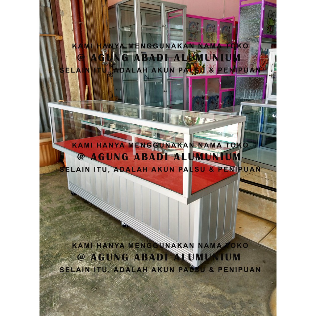 Jual Etalase Alumunium Counter Hp Voucher Perdana 150cm | Shopee Indonesia