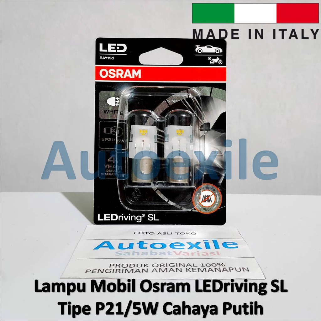 Jual Osram LEDriving SL S25 P21/5W BAY15d White Putih 7528DWP Lampu Rem ...