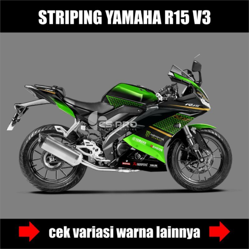 Jual Cutting Decal Striping Yamaha R15 V3 Semi Fullbody Stiker Variasi ...