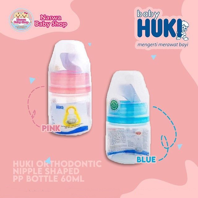 Jual Baby Huki Orthodontic Nipple Shaped PP Bottle 60ml | Shopee Indonesia
