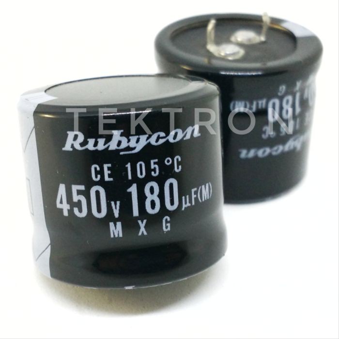 Jual capacitor electrolit kapasitor elko 180uF 450V merk rubycon (asli ...