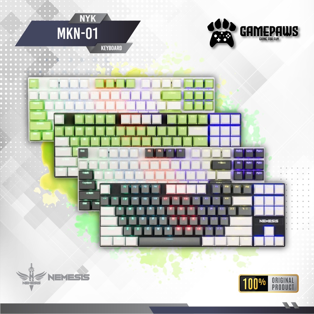 Jual Keyboard Gaming NYK Nemesis MKN-01 EZALOR Mechanical Optical ...