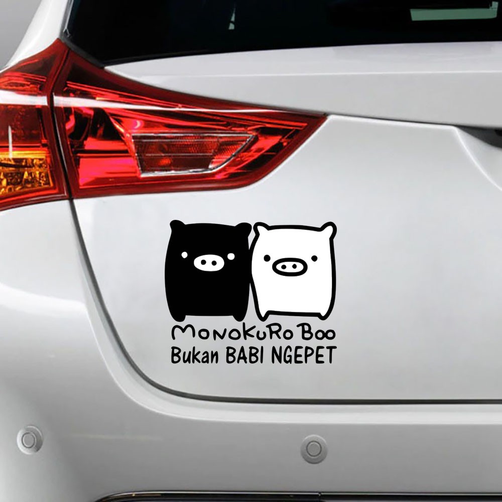 Jual Sticker Mobil Cutting Vinyl Monokuro Boo Bukan Babi Ngepet ...