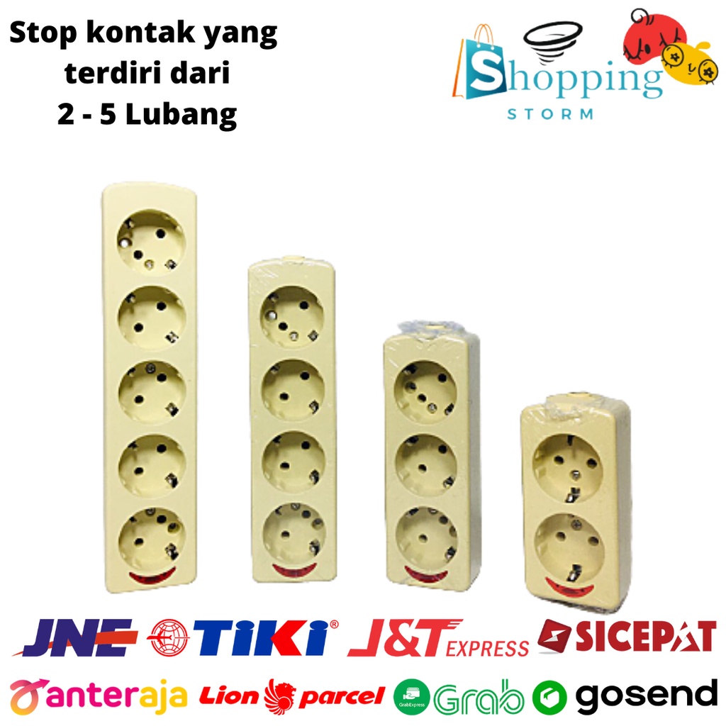 Jual Stop Kontak Colokan Listrik Stop Kontak Tanpa Kabel 2 3 4 5 lubang ...