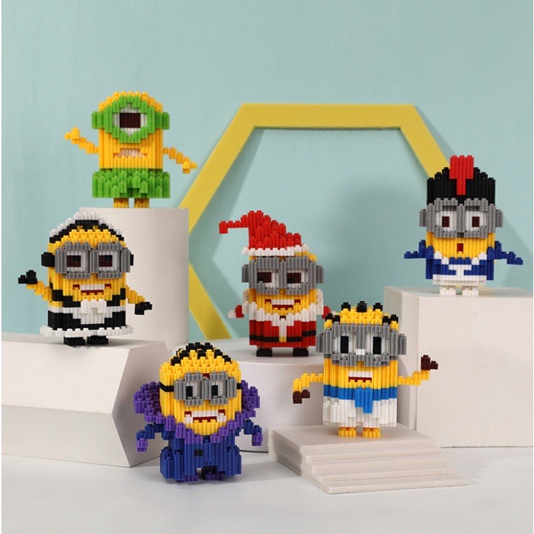 Jual Nano block minion series mainan edukasi anak Balok Susun kartun ...