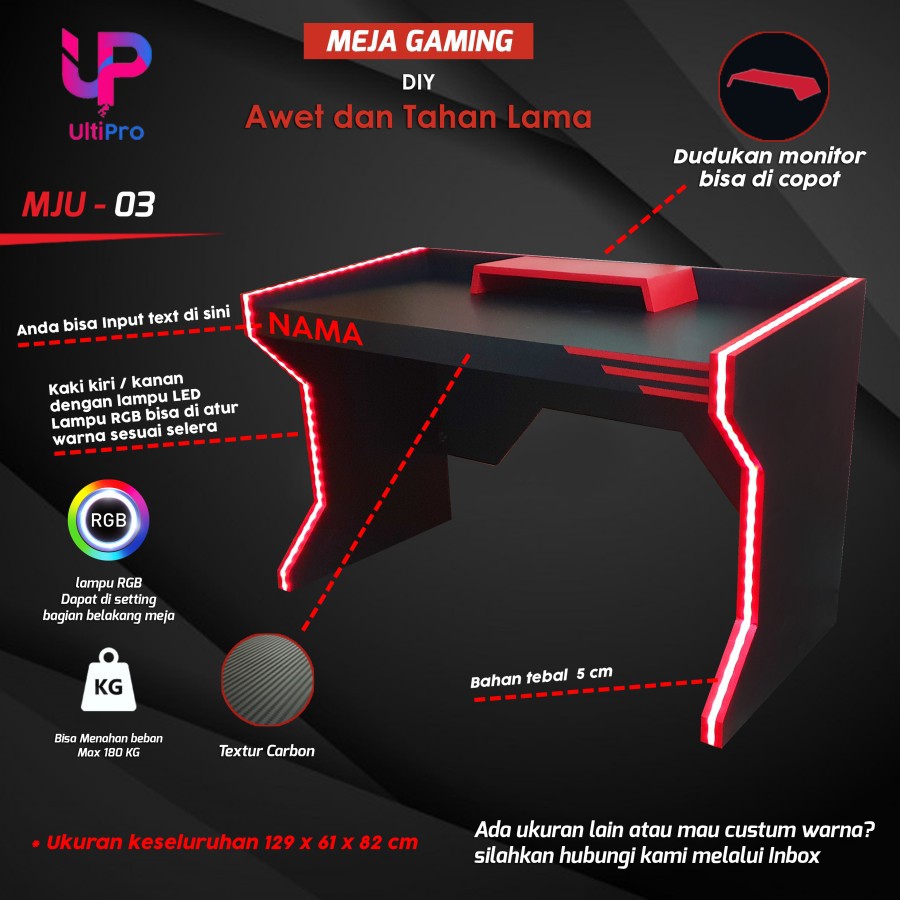Jual ULTIPRO Meja gaming meja komputer gaming Desk Meja kantor meja ...