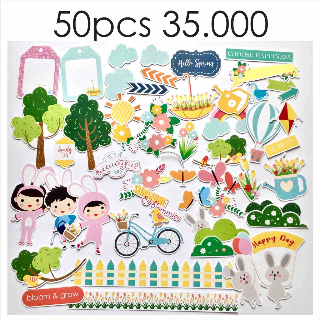 Jual BAHAN SCRAPBOOK - Die Cut | Hiasan | Gambar Potongan tema Spring ...