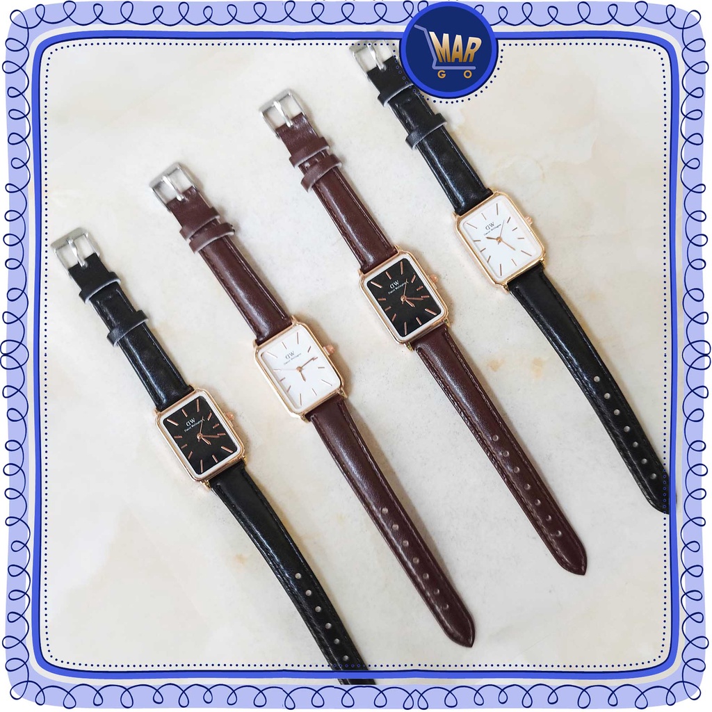Jual Jam Tangan KOTAK Jam Tangan Wanita Jam Kulit PU Jam Kecil | Shopee ...