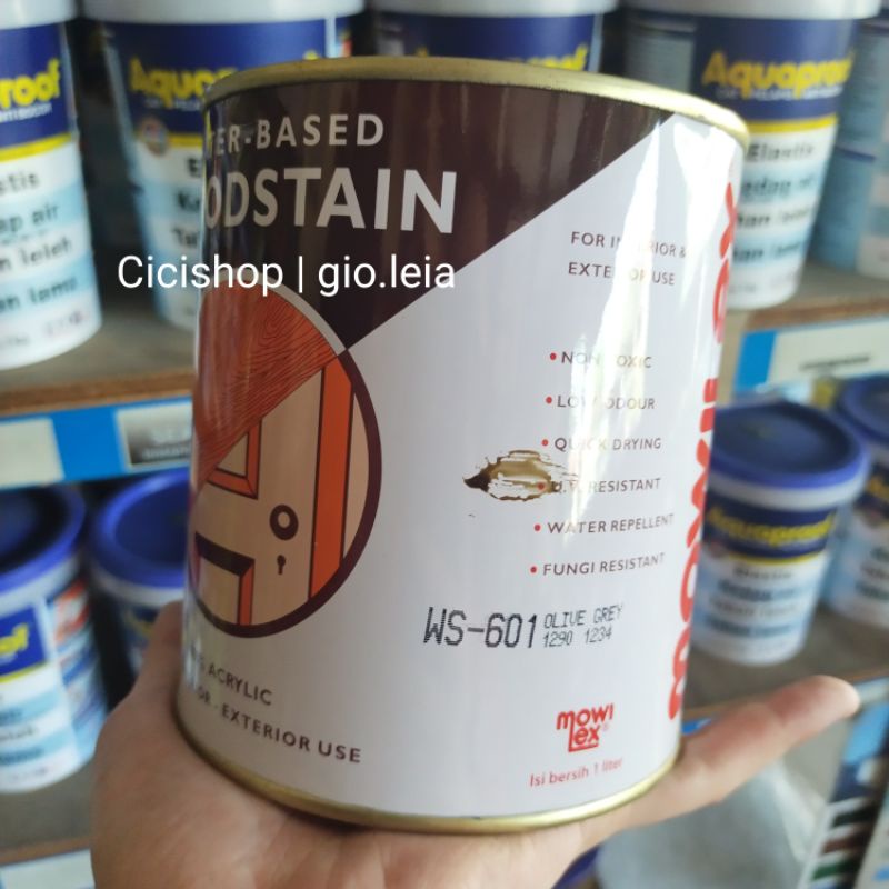 Jual Mowilex woodstain olive grey ws-601, pelitur kayu abu abu, politur ...