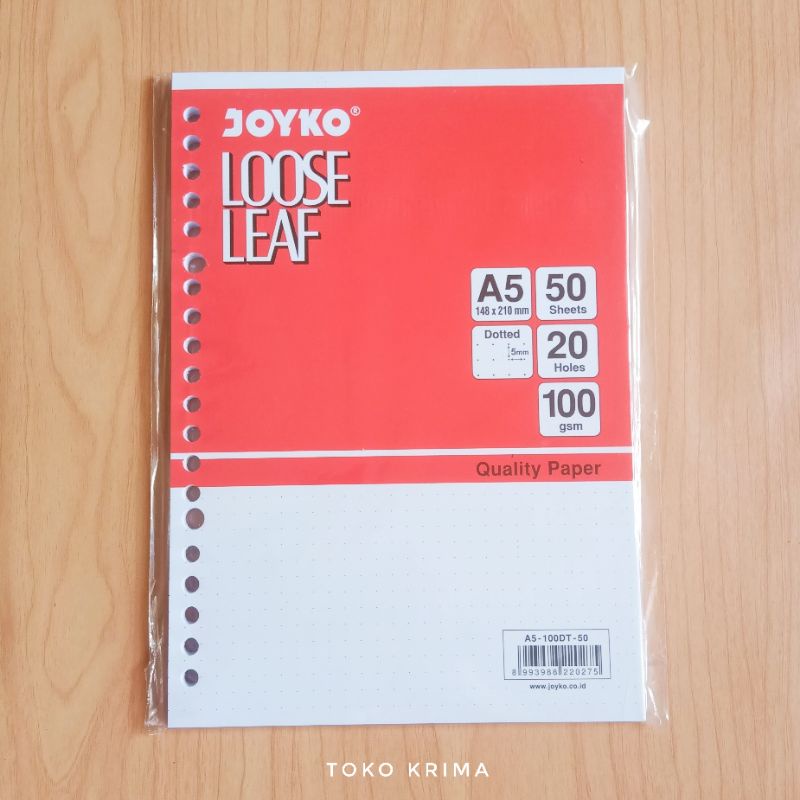 Jual Loose Leaf Joyko A5 Kertas File Isi Binder Refill Grid Dot Garis Polos | Shopee Indonesia