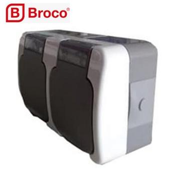 Jual BROCO Atlantic Double Socket Outlet Outdoor Stop Kontak Tutup 2252 ...