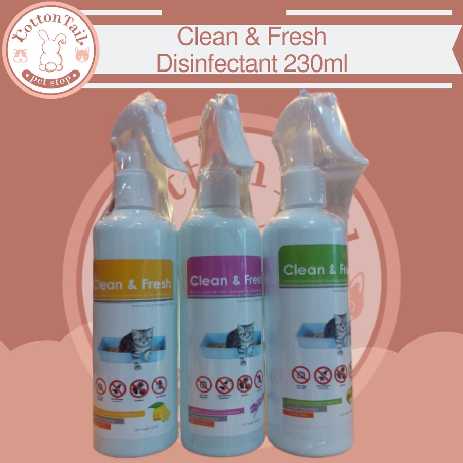 Jual Clean & Fresh SPRAY 230ml Desinfektan kandang dan penghilang bau ...