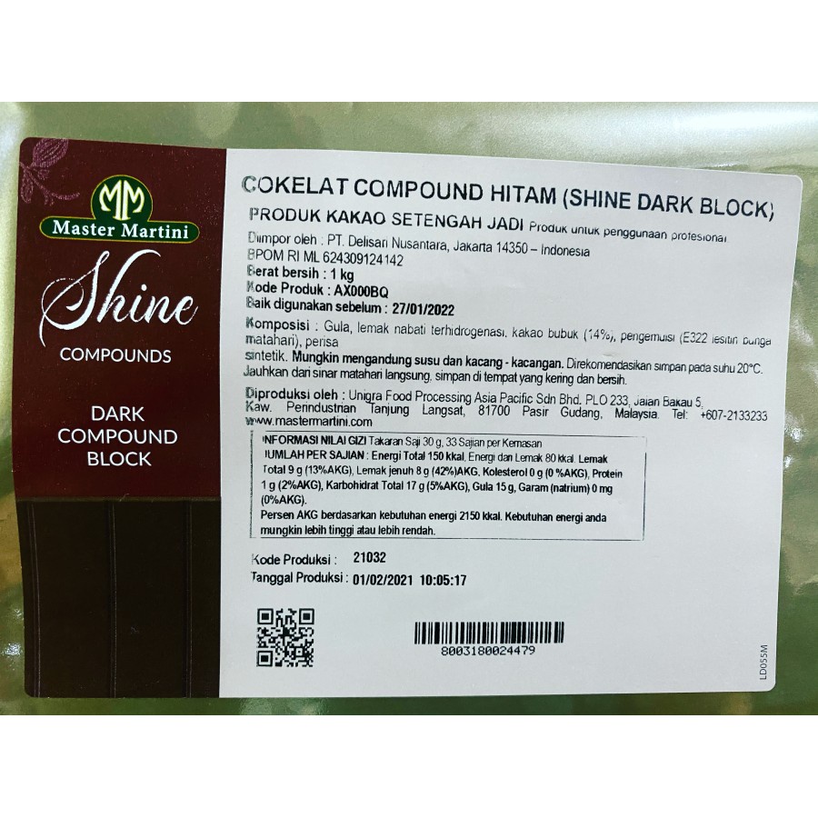 Jual MASTER MARTINI SHINE DARK CHOCOLATE COMPOUND 1KG | Shopee Indonesia