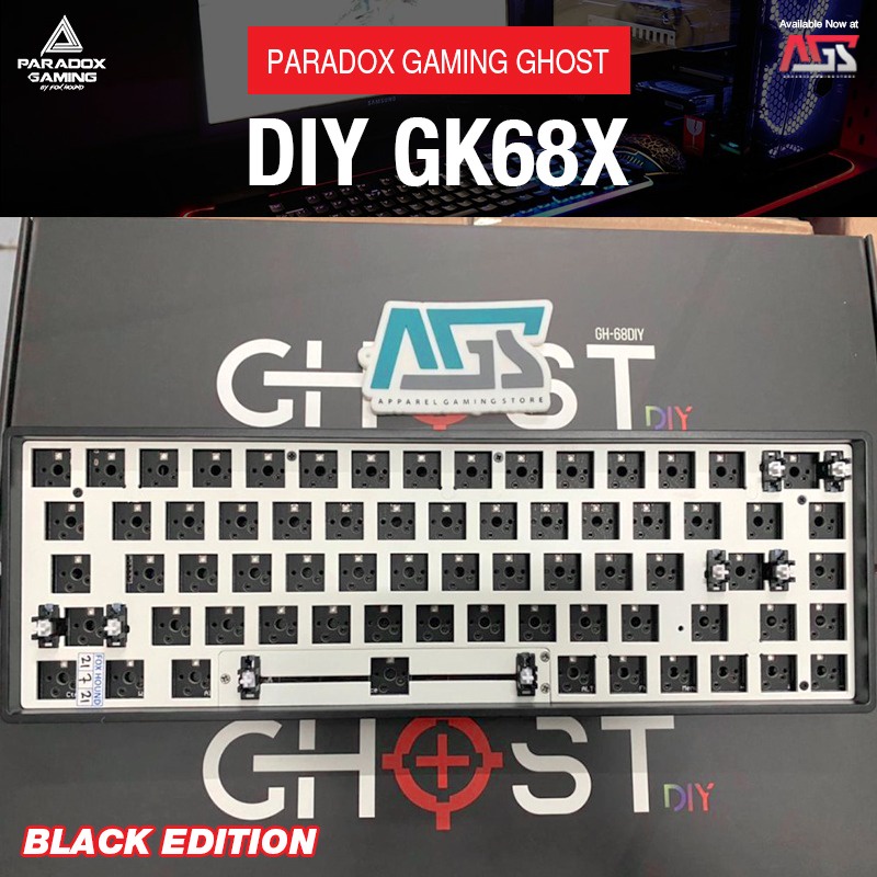 Jual Paradox Gaming GHOST DIY GK68X (BLACK) wired ABS - Customize ...