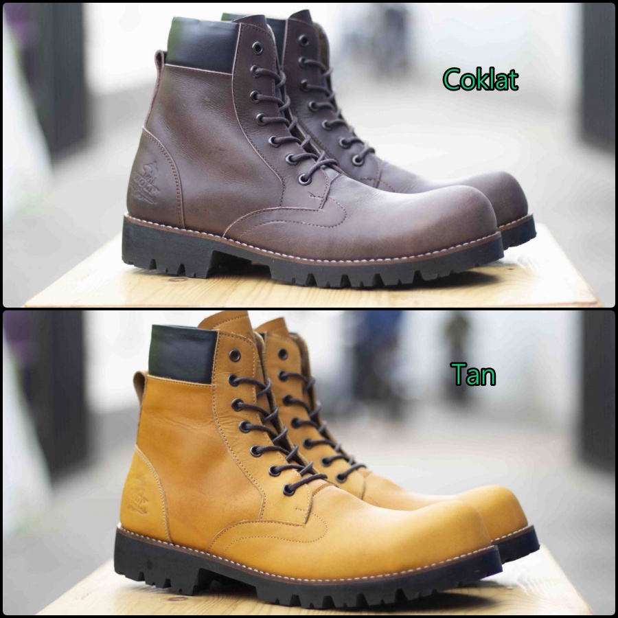Jual Sepatu Safety Boot Kulit Sapi Asli Ukuran Besar Big Size 44 45 46 ...