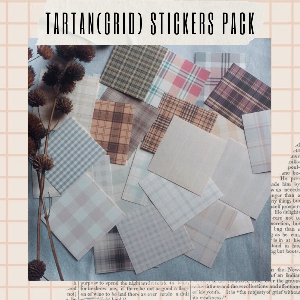 Jual [30 pcs] tartan grid stickers pack | stiker kotak-kotak | stiker ...