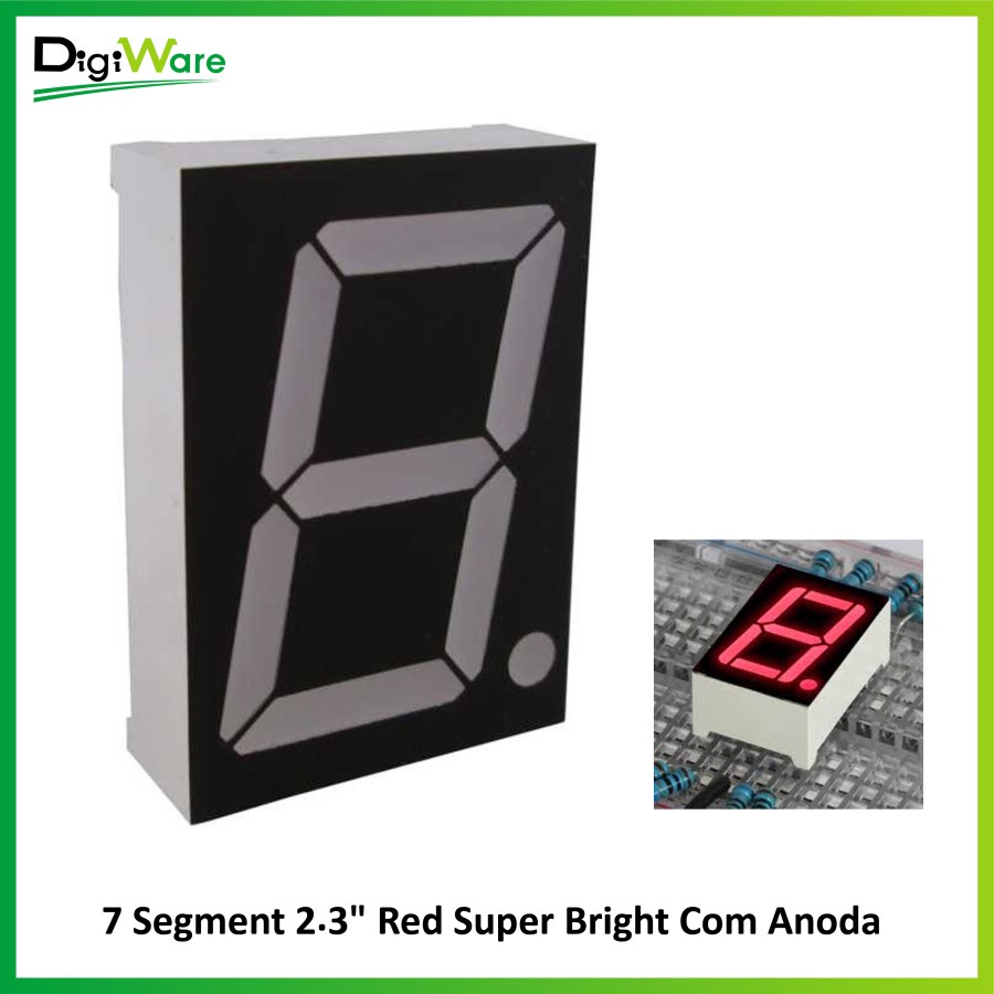 Jual LED 7 Segment Merah 2.3 inch Super Bright Com Anoda | Shopee Indonesia