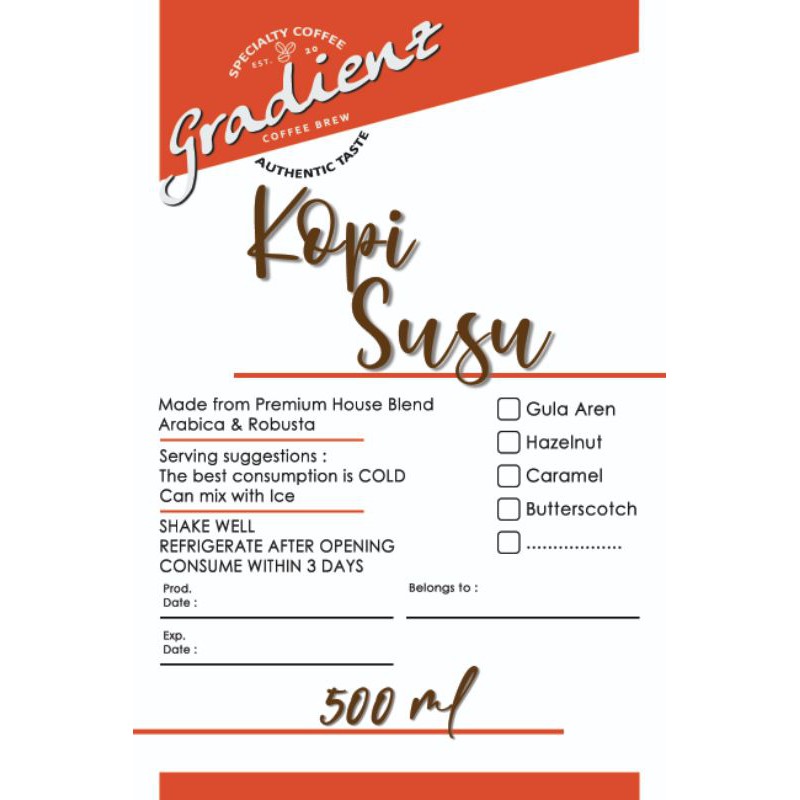 Jual Kopi Susu Butterscotch 500ml | Gradienz Coffee | Shopee Indonesia