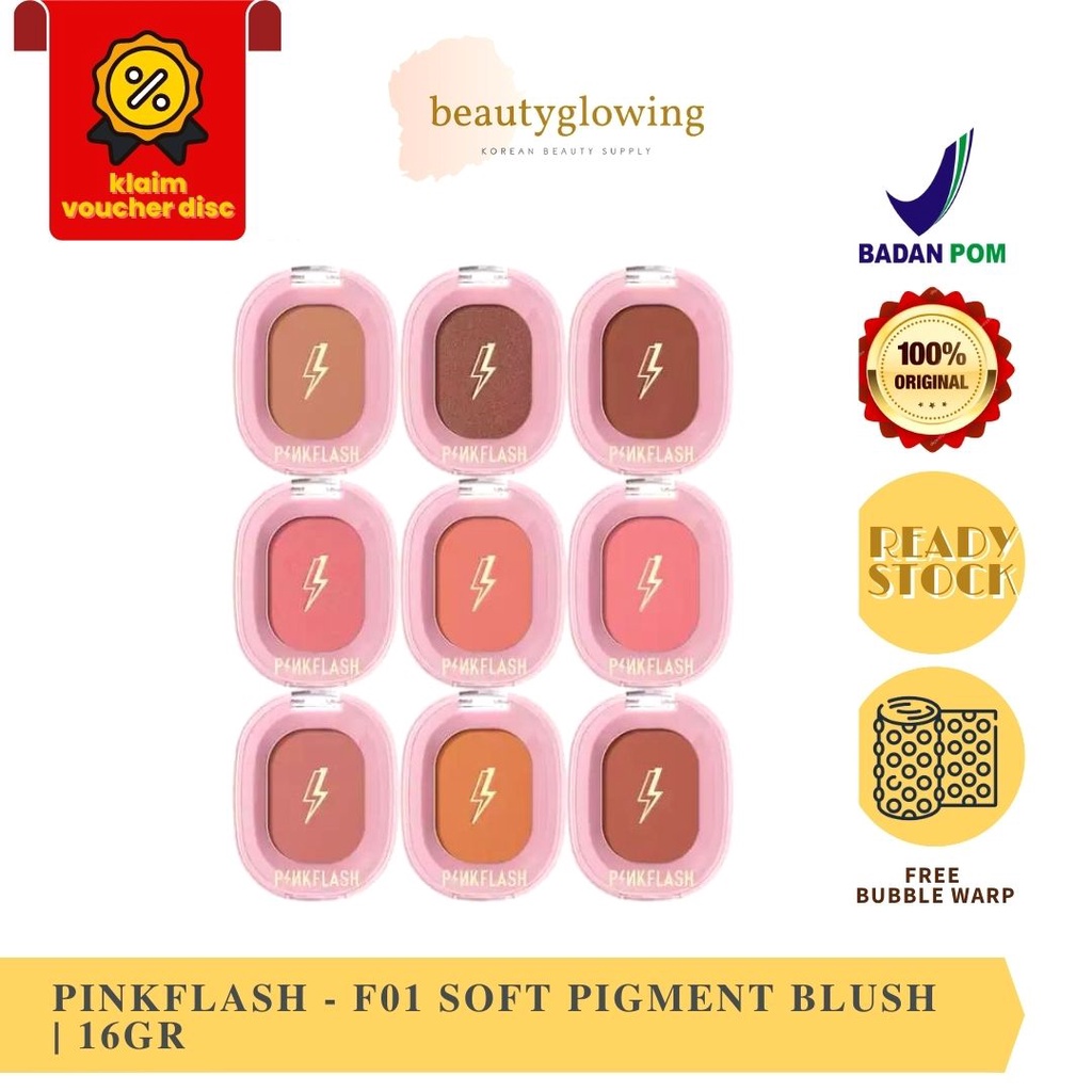 Jual PINKFLASH F01 SOFT PIGMENT BLUSH ON / BLUSHER OhMyHoney Blush Soft Powder Naturally ...