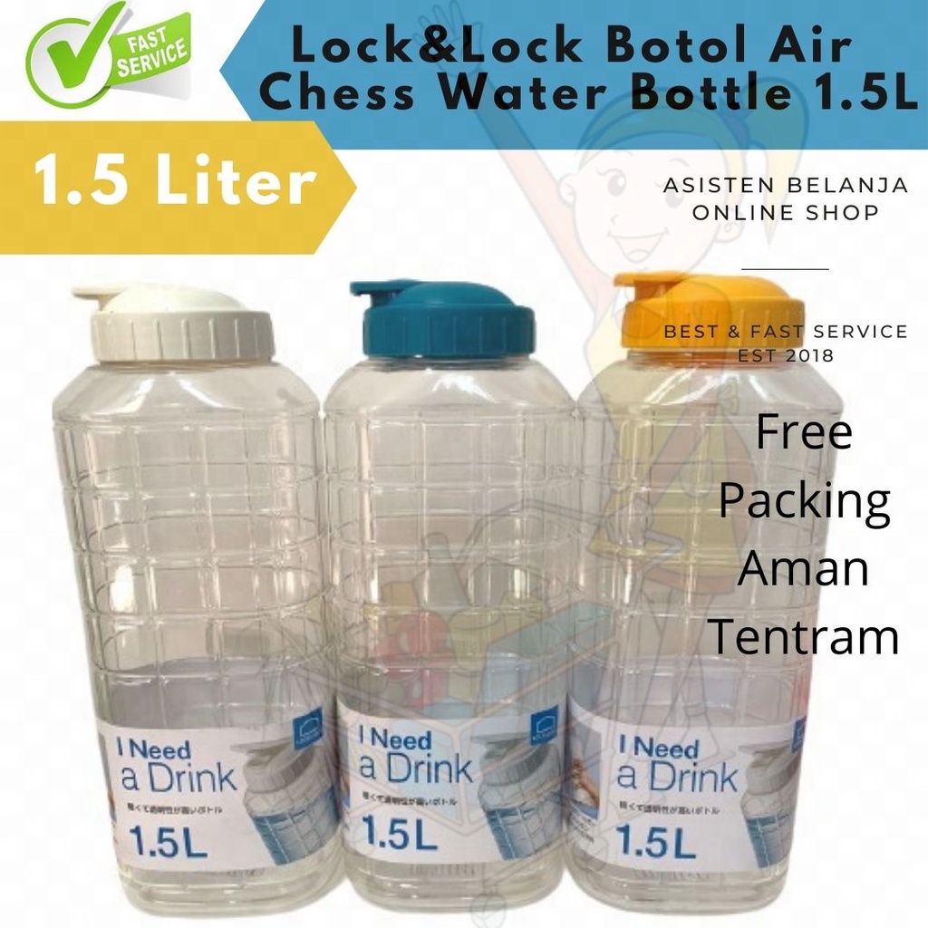 Jual Botol Air Minum LocknLock 1500ml 1500 ml Kulkas Dingin Chess Water ...