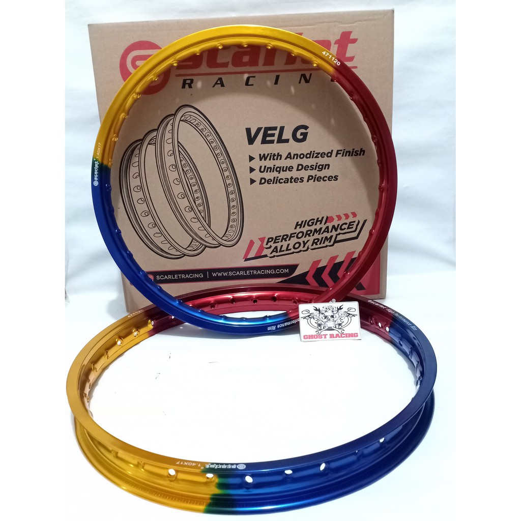 Jual Velg jari jari scarlet 140 ring 17 set belakang depan twotone 3 ...