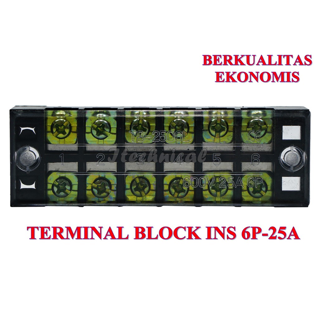 Jual TERMINAL BLOK INS 6 POLE 25A / TERMINAL BLOCK INS TB-2506 | Shopee Indonesia