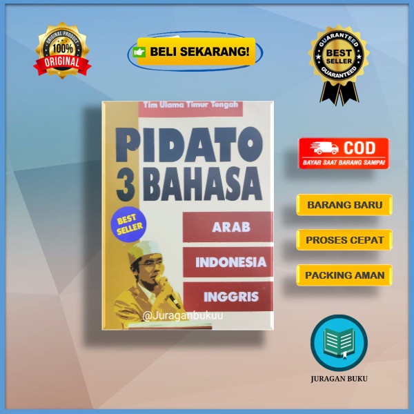 Jual DISKON - (BISA COD) Buku Pidato 3 Bahasa Arab Inggris Indonesia Tim Ulama Timur Tengah ...