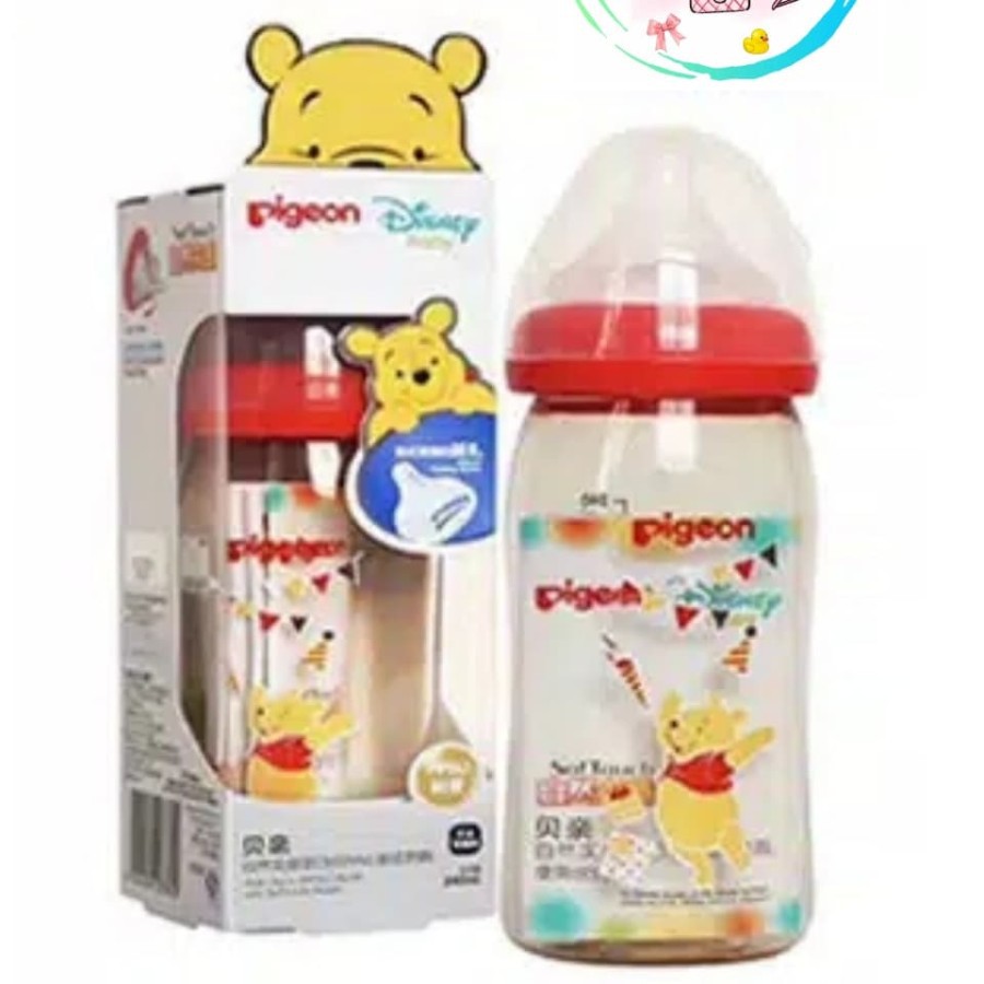 Jual Botol susu PPSU PIGEON 240ml Wide Neck Disney Series (POOH RED) | Shopee Indonesia