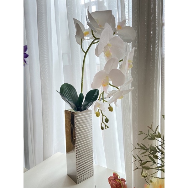 Jual Full Set Vas Bunga Paris & Rangkaian Anggrek Latex Premium ...