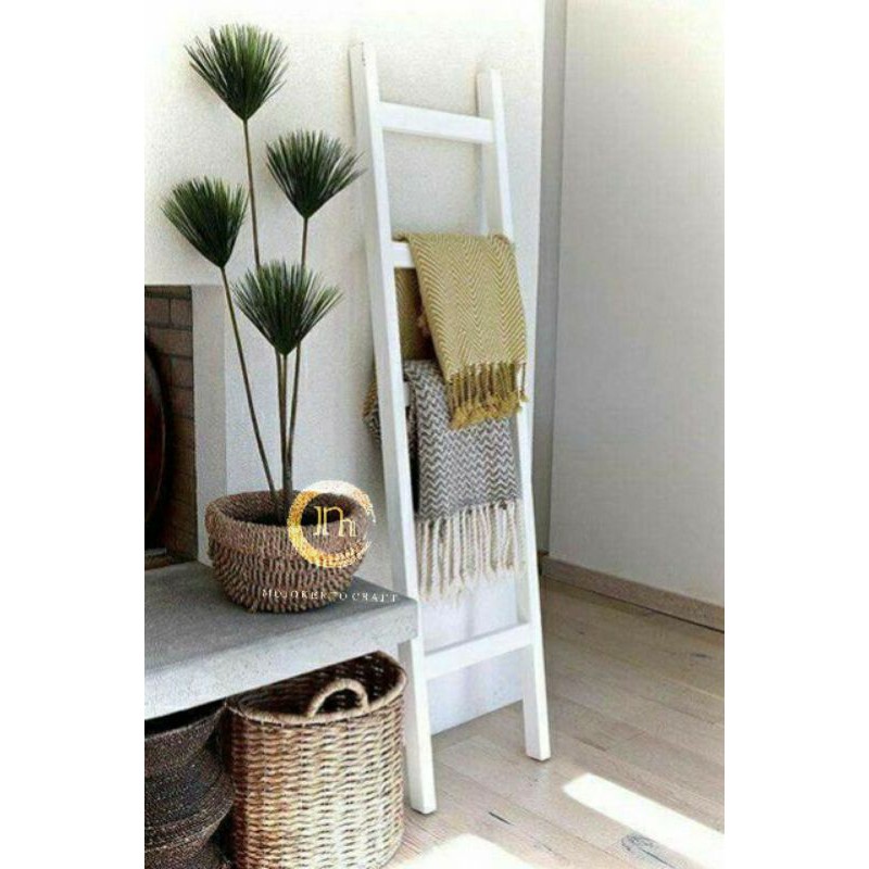 Jual ladder tangga kayu rak pakaian mukena mushola dekorasi minimalis ...