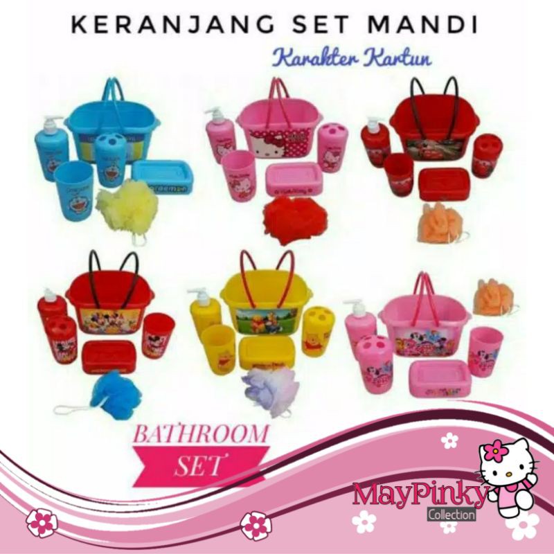 Jual keranjang tempat peralatan/alat/perlengkapan mandi set karakter ...