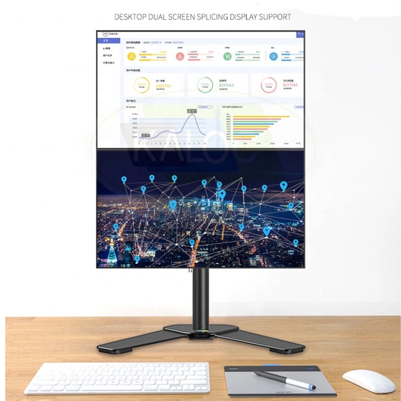 Jual Triple W Vertical Dual Bracket Monitor Stand Base Desk Breket LED ...