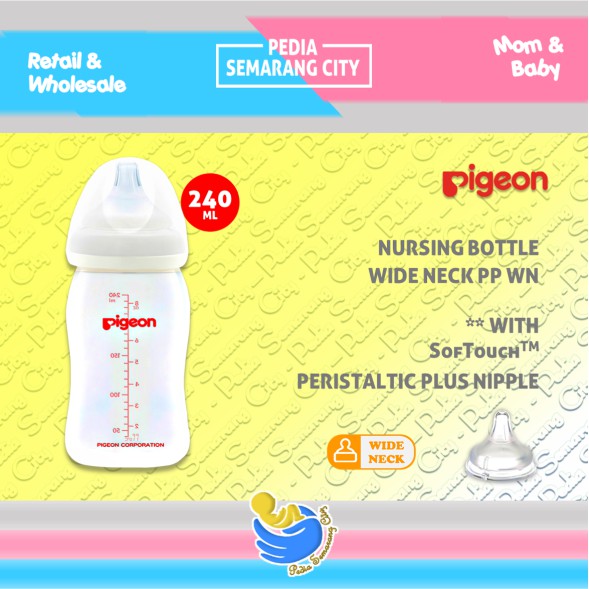 Jual PIGEON BOTOL PP WIDE NECK 240 Ml | With Peristaltic Plus Nipple | 240ml Bottle PPWN PP WN ...