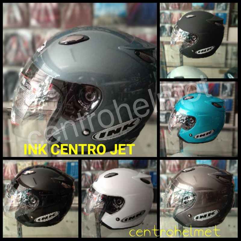 Jual HELM INK CENTRO JET SOLID BLACK, GREY GORILLA DOF | Shopee Indonesia
