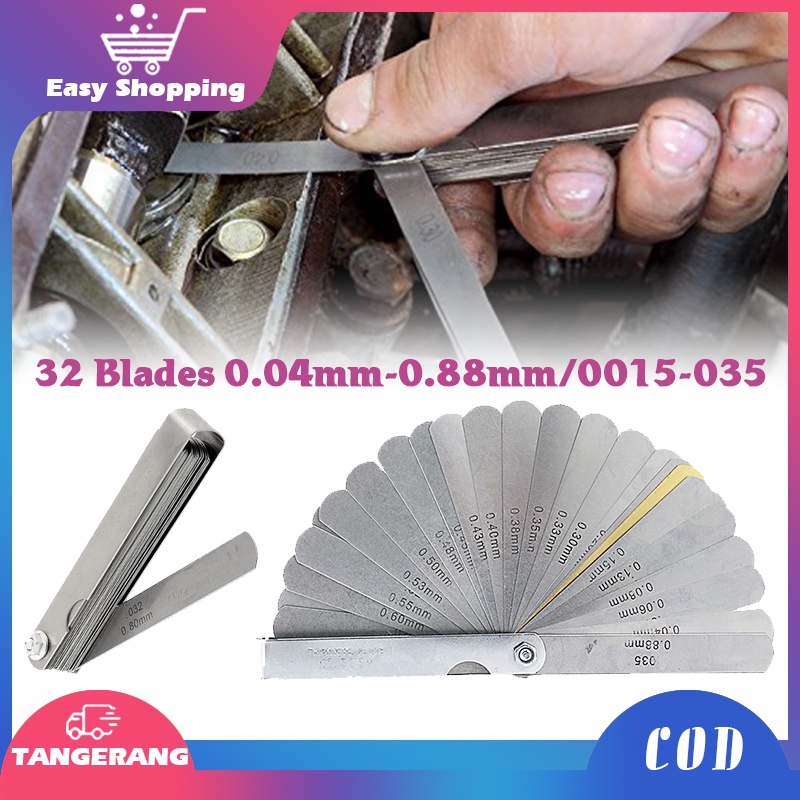 Jual Feeler Gauge 32 Blades/Metric Imperial Gapped Filler Measure/Kit Pengukur Ketebalan ...