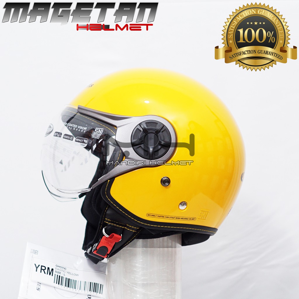 Jual Helm Cargloss YRM Exotic Yellow Visor Hardcoat Half Face | Shopee ...