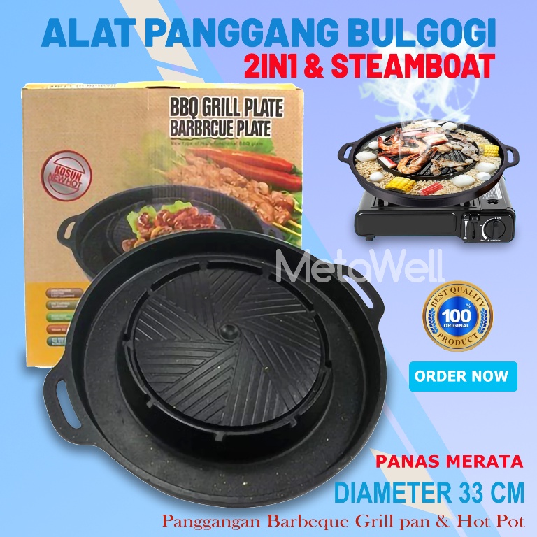 Jual Panci shabu dan grill sukiyaki bulgogi Pan 2 in 1 GM - BBQ Mookata ...