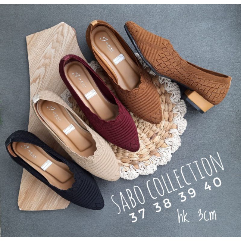Jual SEPATU FLAT RAJUT HAK 3CM ( RH01 ) | Shopee Indonesia
