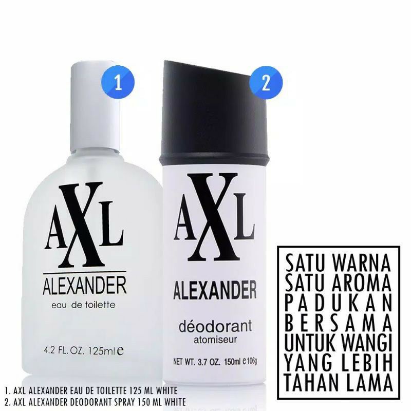 Jual PAKET BUNDLING AXL PUTIH EDT 125 ML + AXL PUTIH DEODORANT 150 ML ...