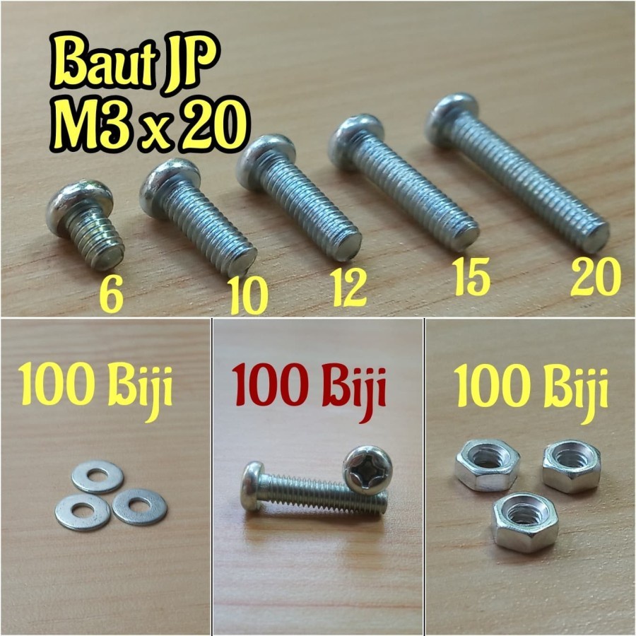 Jual Mur Baut Ring M3 Panjang 20 (Satu Paket) | Shopee Indonesia