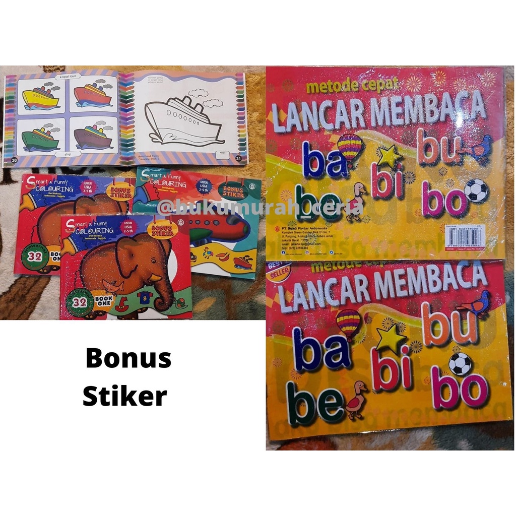 Jual Metode Cepat Lancar Membaca, Mewarnai + Stiker | Shopee Indonesia