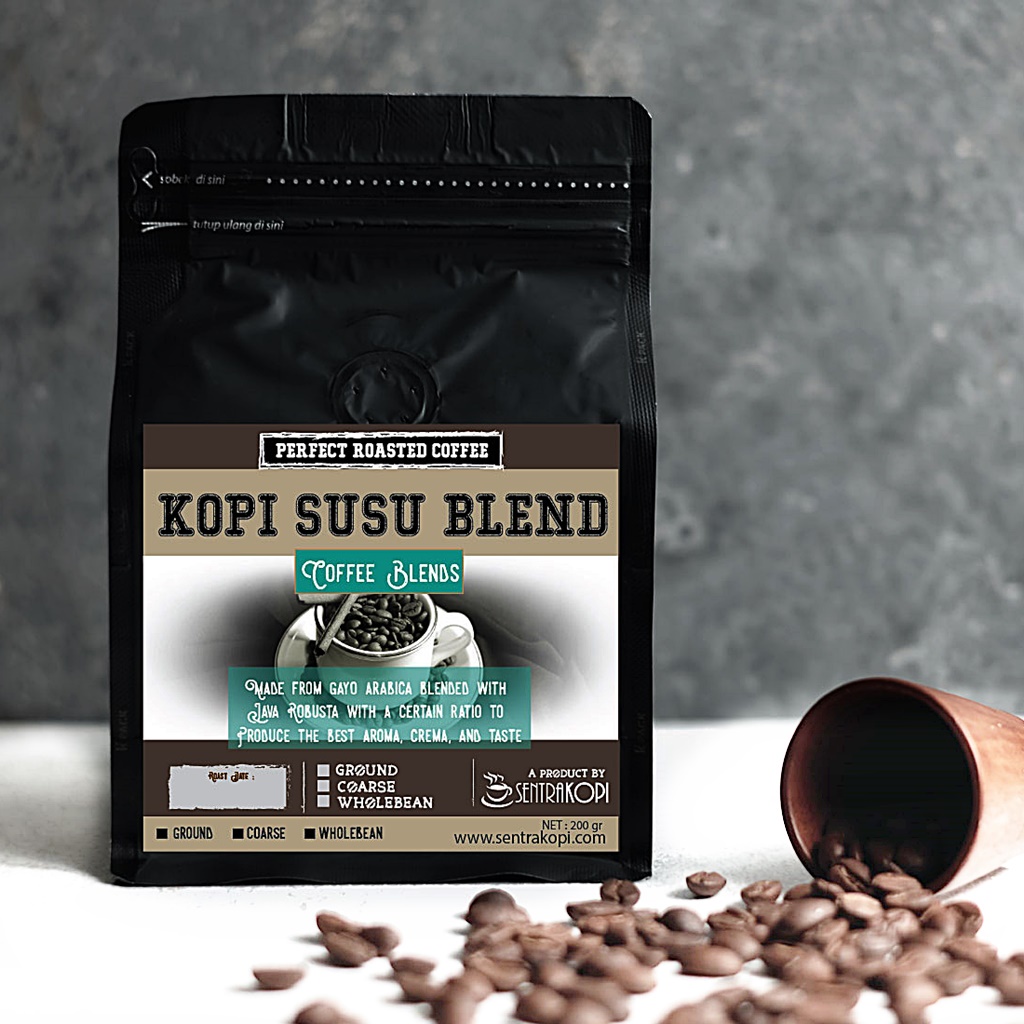 Jual Kopi Susu Blend 200 Gram - Bubuk / Biji - Sentra Kopi Blends ...