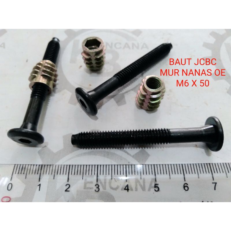 Jual BAUT JCBC M6 X 50 MUR NANAS OE / BAUT MEBEL/ FURNITURE/ KNOCKDOWN ...