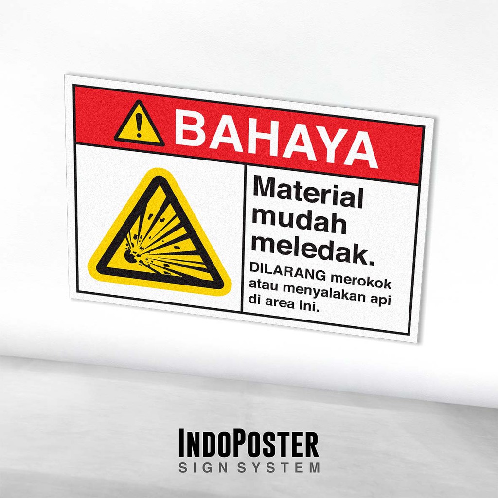 Jual Stiker Safety Sign Rambu K3 ANSI Bahaya Material Mudah Meledak ...