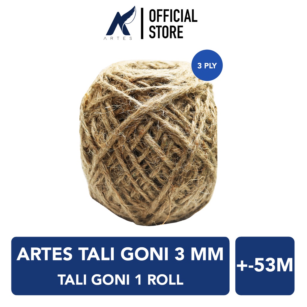 Jual ARTES TALI GONI 3 MM-PLY Benang Rami-Tambang-Hemp Rope Berkebun ...