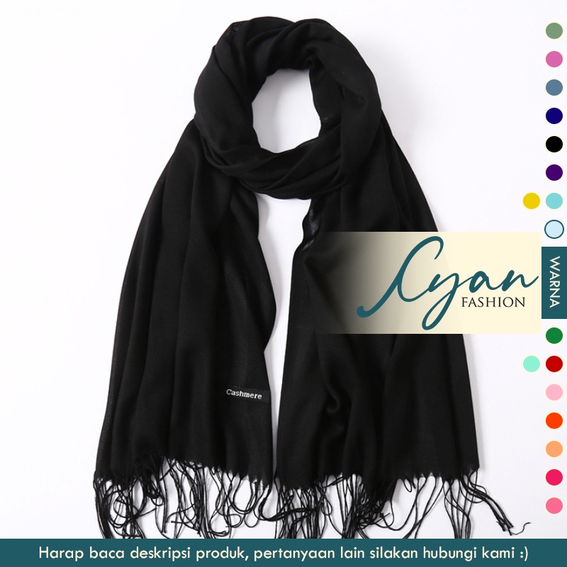 Jual Syal "Florine" (2) Warna Polos, Syal TIPIS bisa untuk pashmina dan ...