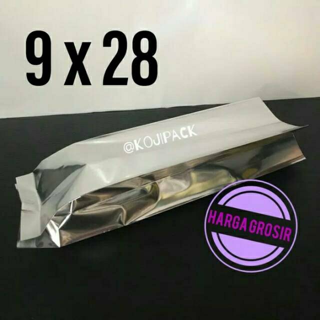 Jual Kemasan Gusset 10x26 9x28 10x23 Silver Metalize Alumunium Foil 100 ...