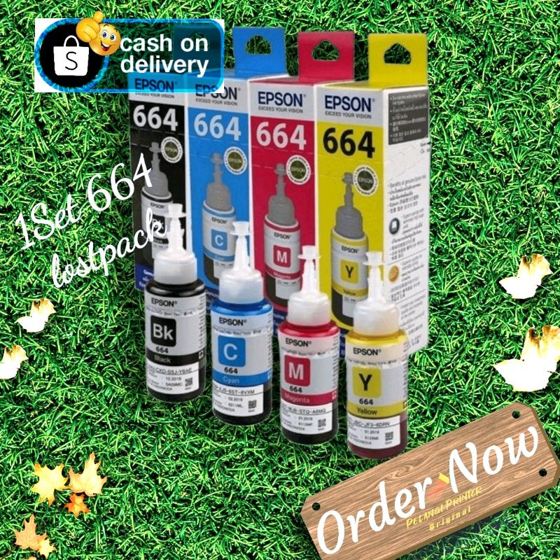 Jual Tinta Epson 664 Original Lostpack Set Series Tinta Printer Epson L100 L110 L120 L200 L210 ...